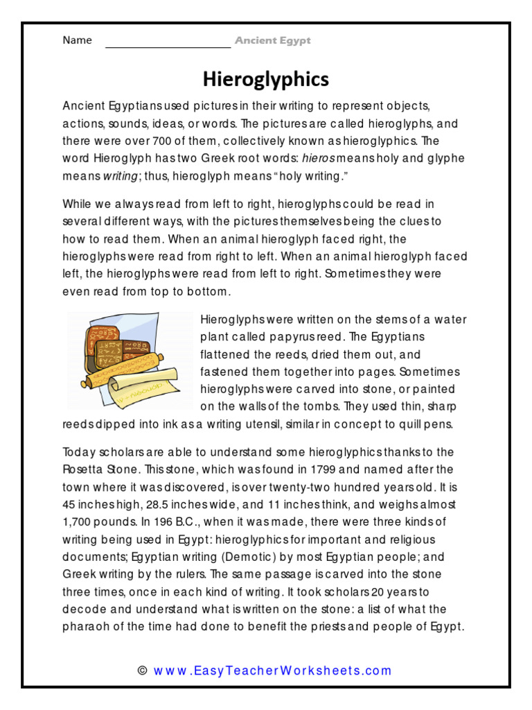 Understanding Ancient Egyptian Hieroglyphs | PDF