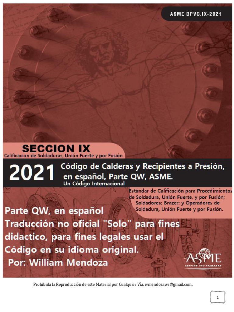 CODIGO ASME, Sección IX - 2021, en Español, Five Stars | PDF | Soldadura | Construcción