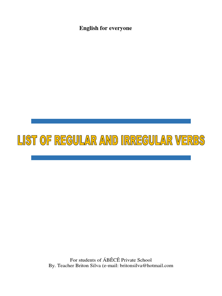 Regular and Irregular Verbs | PDF | Syntax | Semantic Units