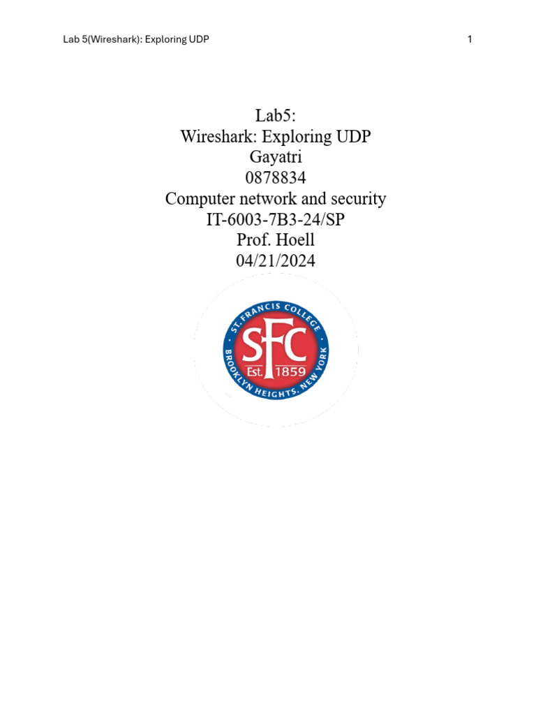 Lab 5 Udp | PDF