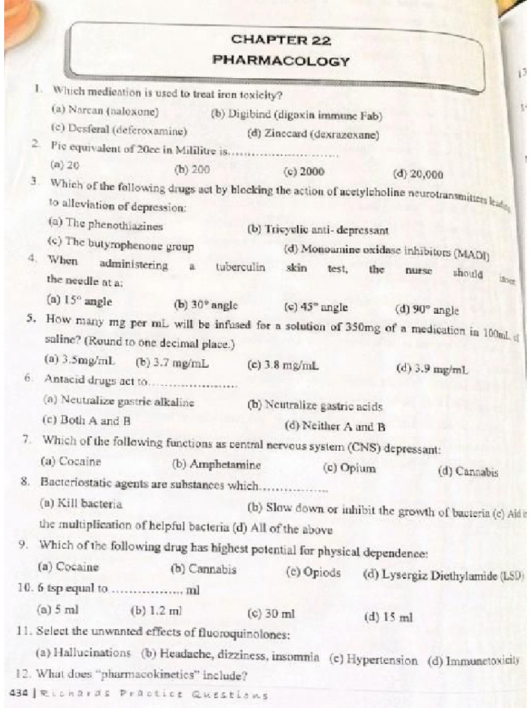 Pharmacology MCQ | PDF