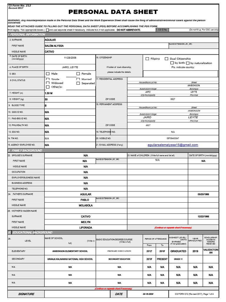 Pds Salem Alyssa C. Aguilar 2024 | PDF | Government | Justice