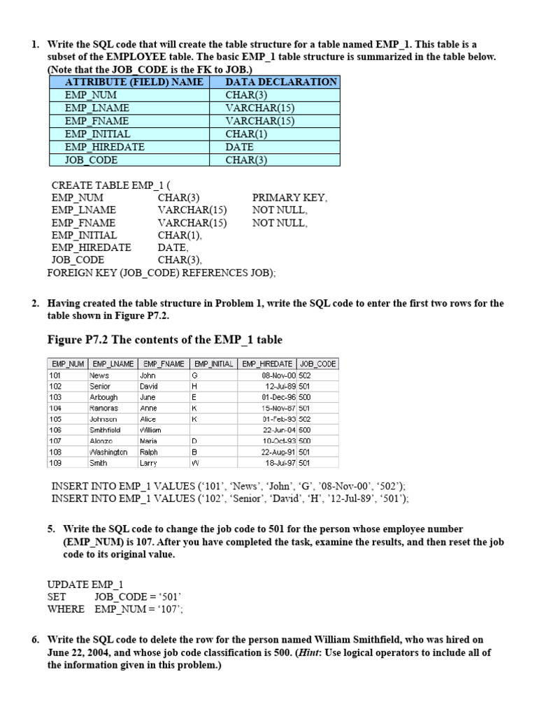 Solved SQL Querries For Revision | PDF | Table (Database) | Sql