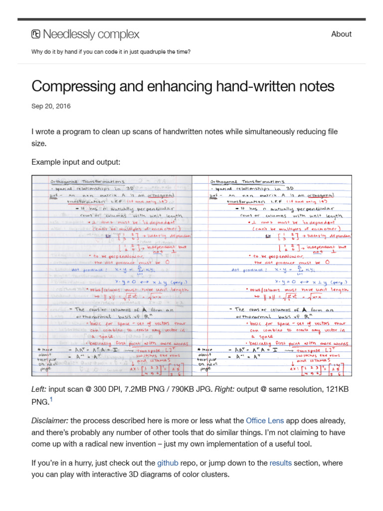 Compressing and Enhancing Hand-Written Notes | PDF | Rgb Color Model ...