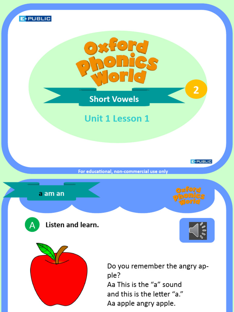 OPW PPT - L2 - U1 - Lesson1 | PDF | Linguistics | Phonetics