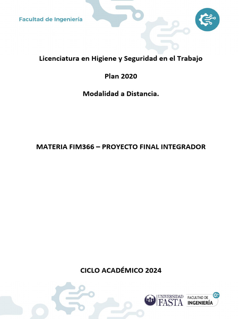 Programa Licenciatura en HyST FI UFASTA 2024 FIM 336 | PDF | Evaluación | Maestros