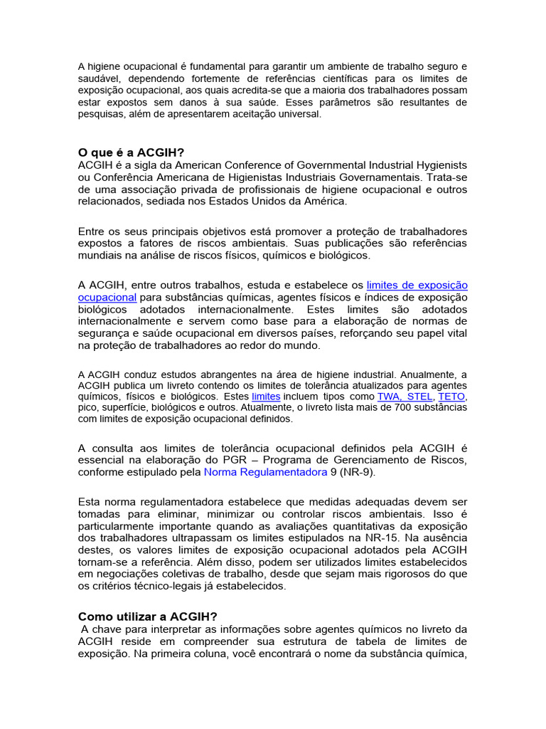 ACGIH | PDF | Química