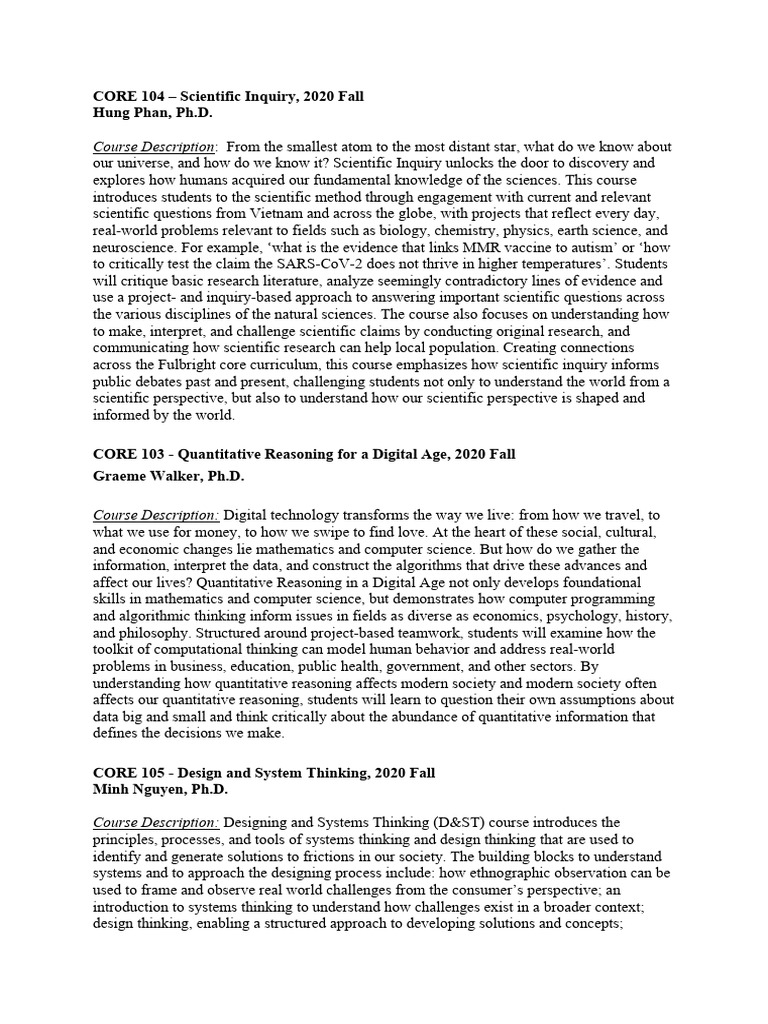 Course Catalog Descriptions - NguyenDinhThachLam - TuftsUniversity ...