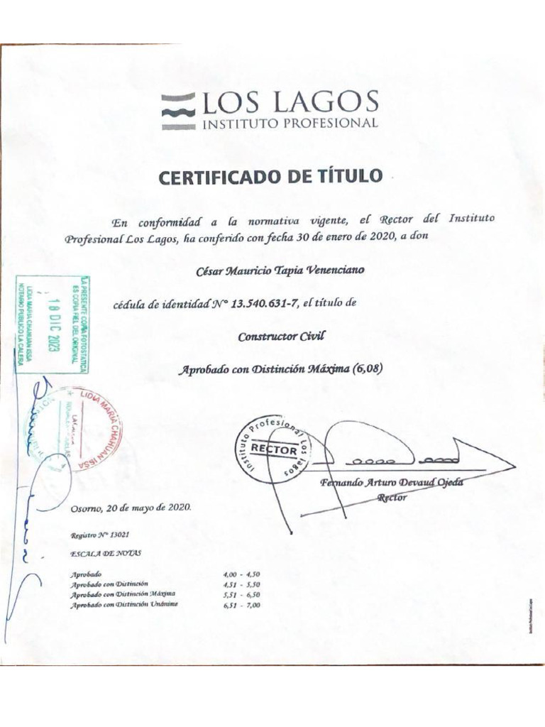 Certificado Titulo | PDF