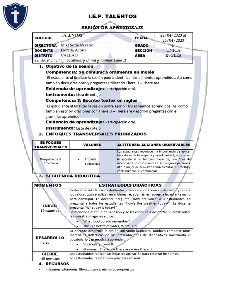 SESIÓN DE APRENDIZAJE 4to Grado - Semana 8 | PDF | Aprendizaje | Modificación de comportamiento