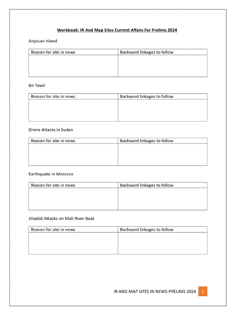 IR - Map Current Affairs | PDF