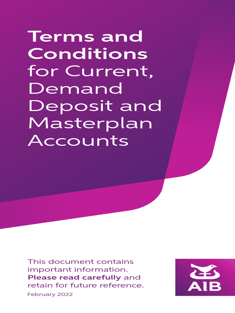 AIB T and C Current and Demand Deposit Account | PDF | Cheque | Overdraft