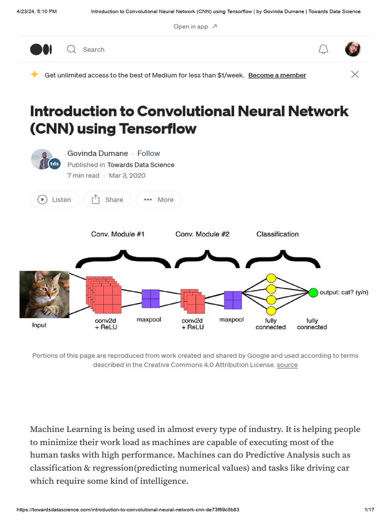 Introduction To Convolutional Neural Network (CNN) Using Tensorflow - by Govinda Dumane ...