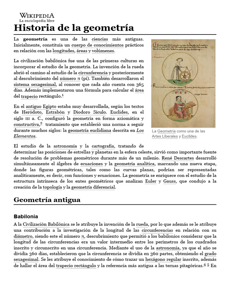 Historia de la Geometría y Euclides | PDF | Geometría | Colector