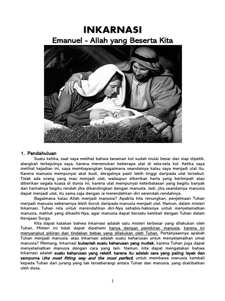 Materi 5 - Inkarnasi - Yesus Kristus Adalah Tuhan | PDF