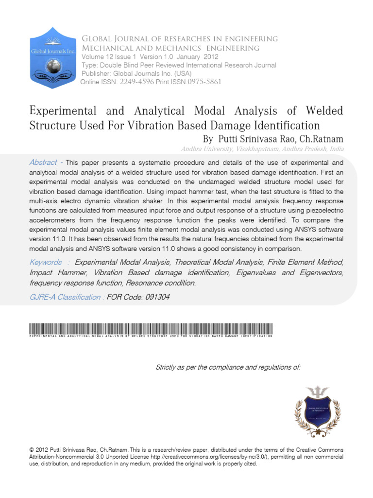 5 Experimental and Analytical Modal Analysis Libre | PDF | Eigenvalues ...