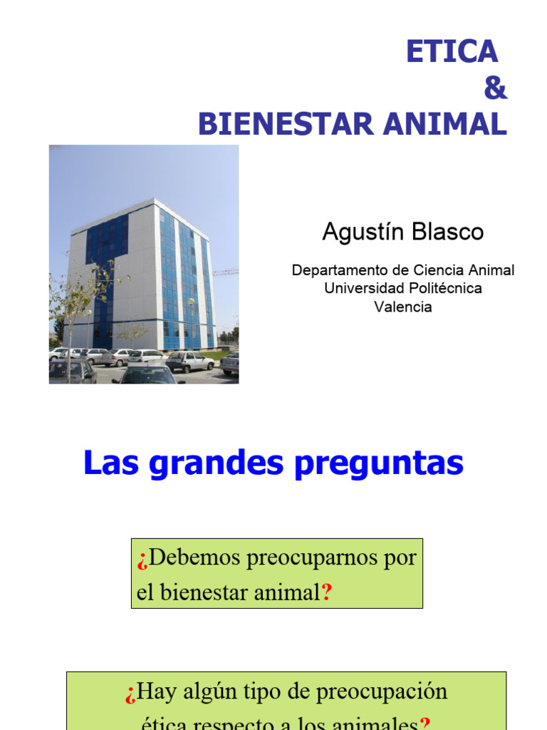 Ética y Bienestar Animal: Consideraciones Clave | PDF | Bienestar de ...