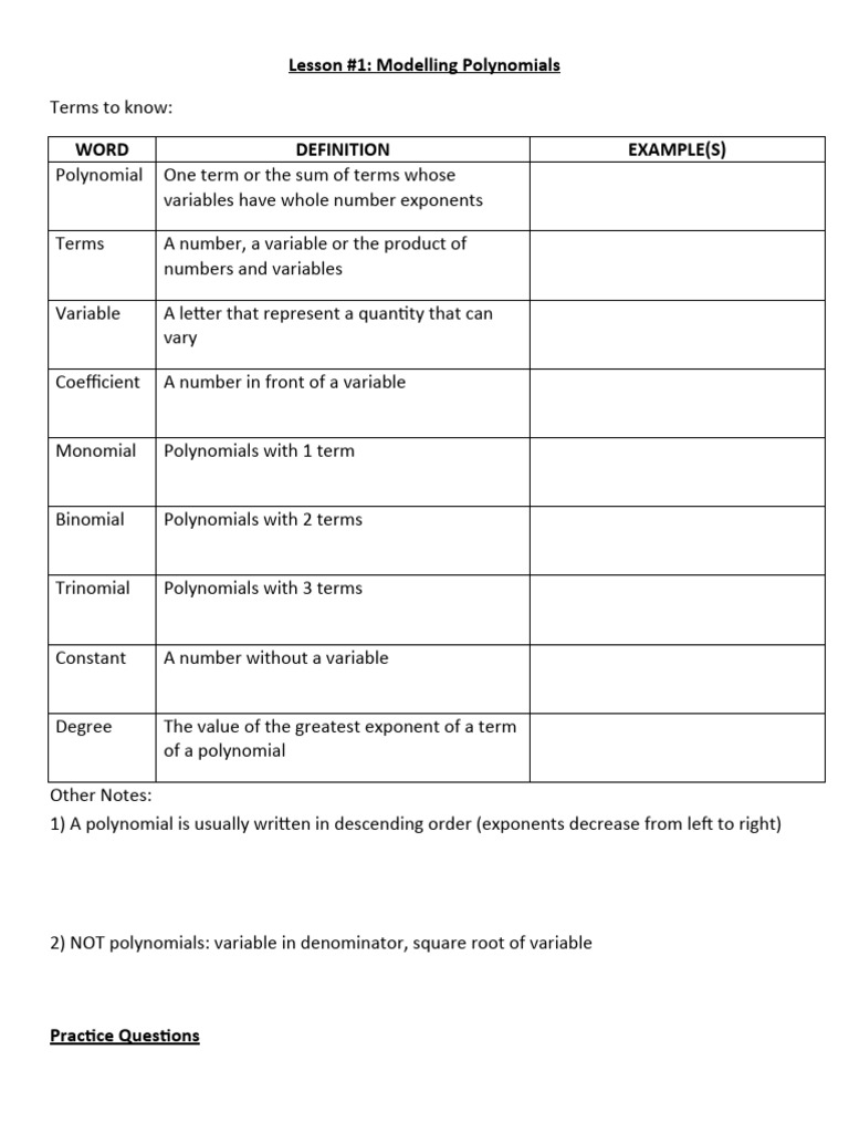 Polynomials Unit | PDF | Polynomial | Mathematical Analysis