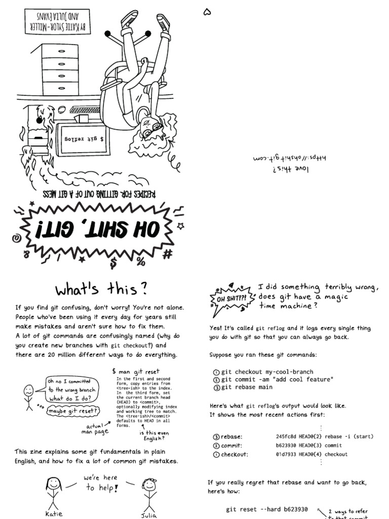 Oh Shit, Git! (A4 Paper, Black & White) - Wizard Zines | PDF