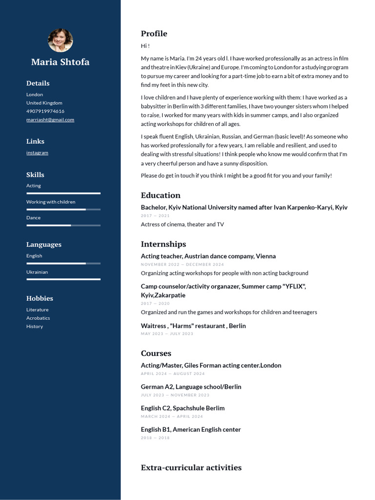 CV Maria - Shtofa | PDF