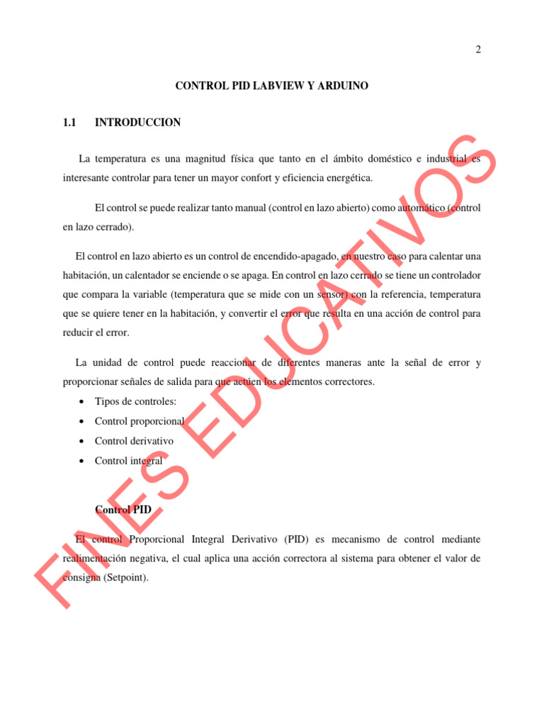 Control Pid Labview y Arduino | PDF | Ingenieria Eléctrica | Ingeniería ...