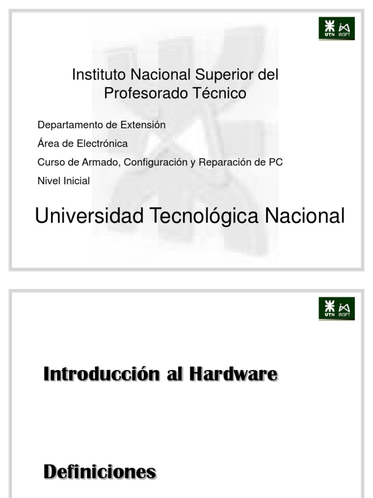 Curso Armado Reparacion y Configuracioon de PC (UTN) | PDF | Memoria de acceso aleatorio ...