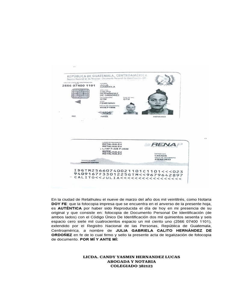 Legalización de DPI en Retalhuleu | PDF