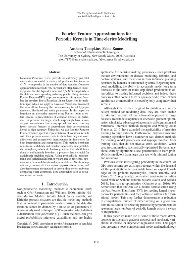 Fourier Feature Approximations For Periodic Kernels Pdf Convolution