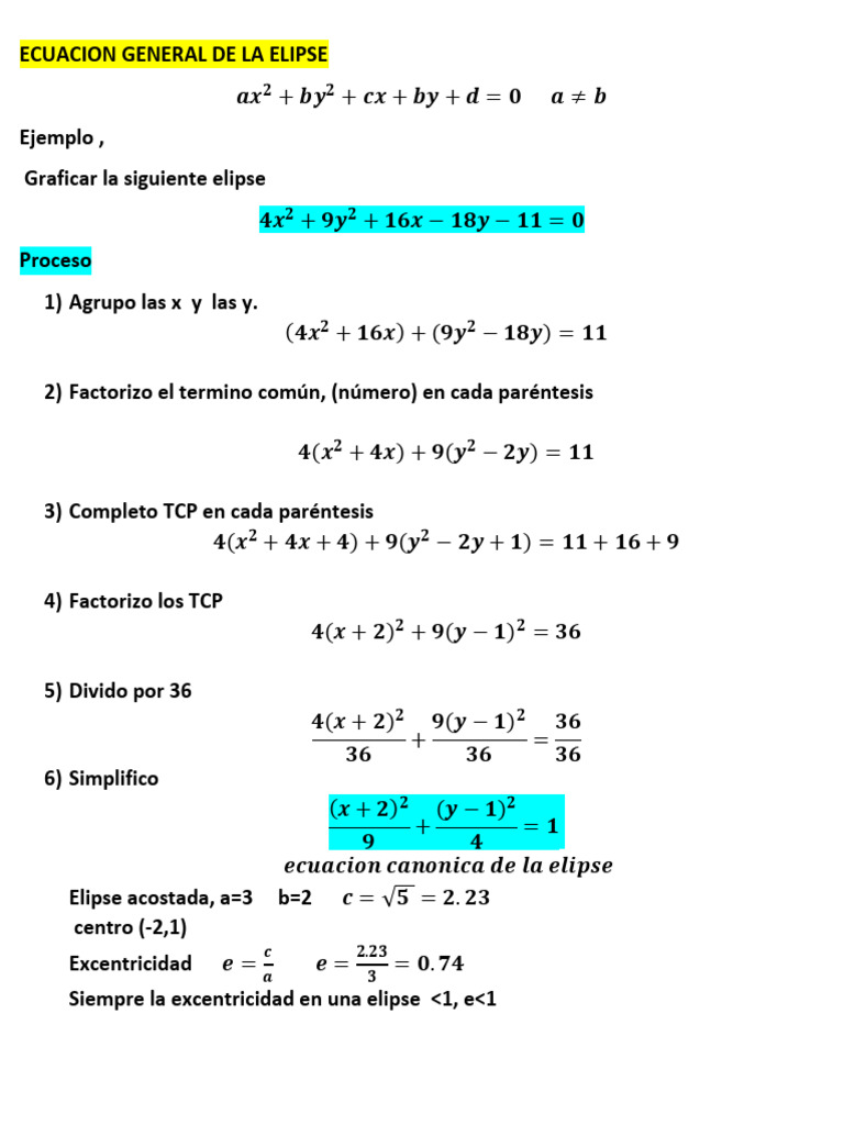 Elipses e Hipérbolas: Guía Práctica | PDF | Geometría Elemental | Geometría diferencial