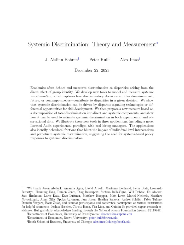 Systemic Discrimination | Download Free PDF | Discrimination | Economics
