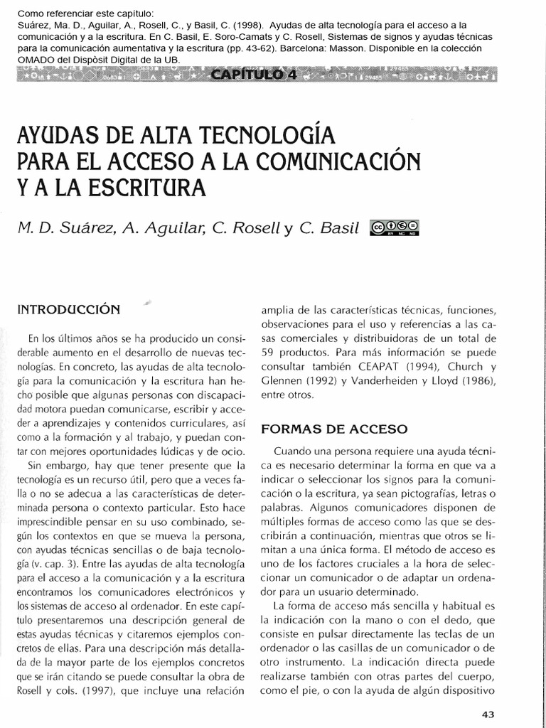 Capitulo 04 Ayudas de Alta Tecnologia para El Acceso A La Comunicacion ...