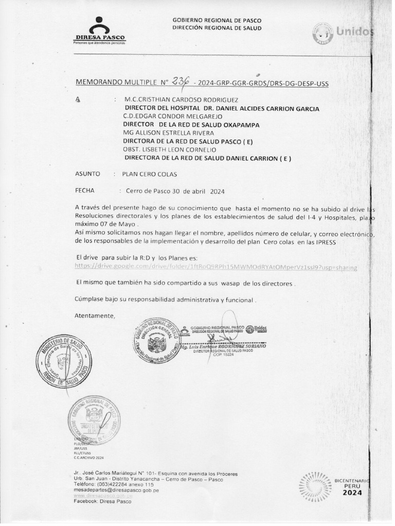 Memo Mult Plancero Colas | PDF