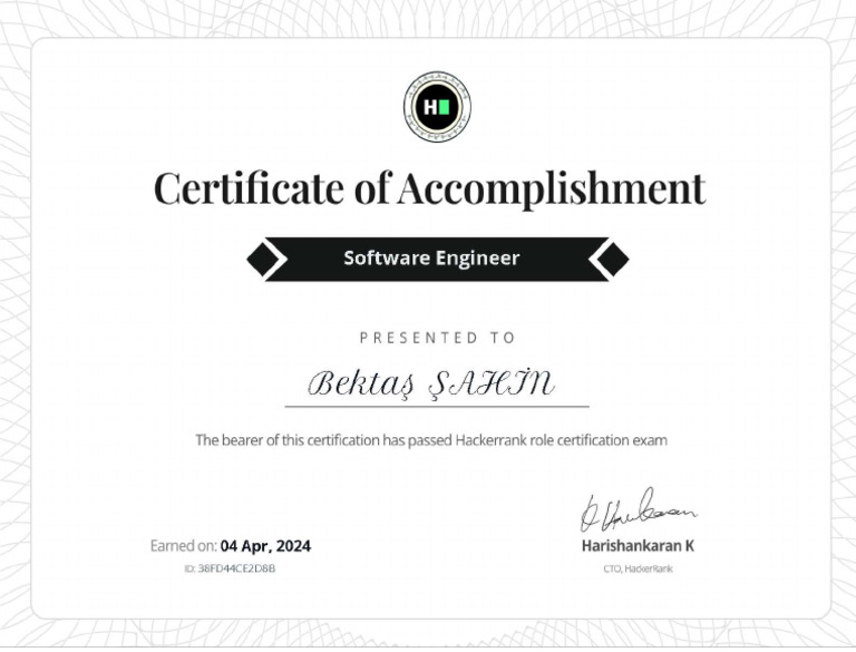 Software Engineer Certificate Compressed | PDF