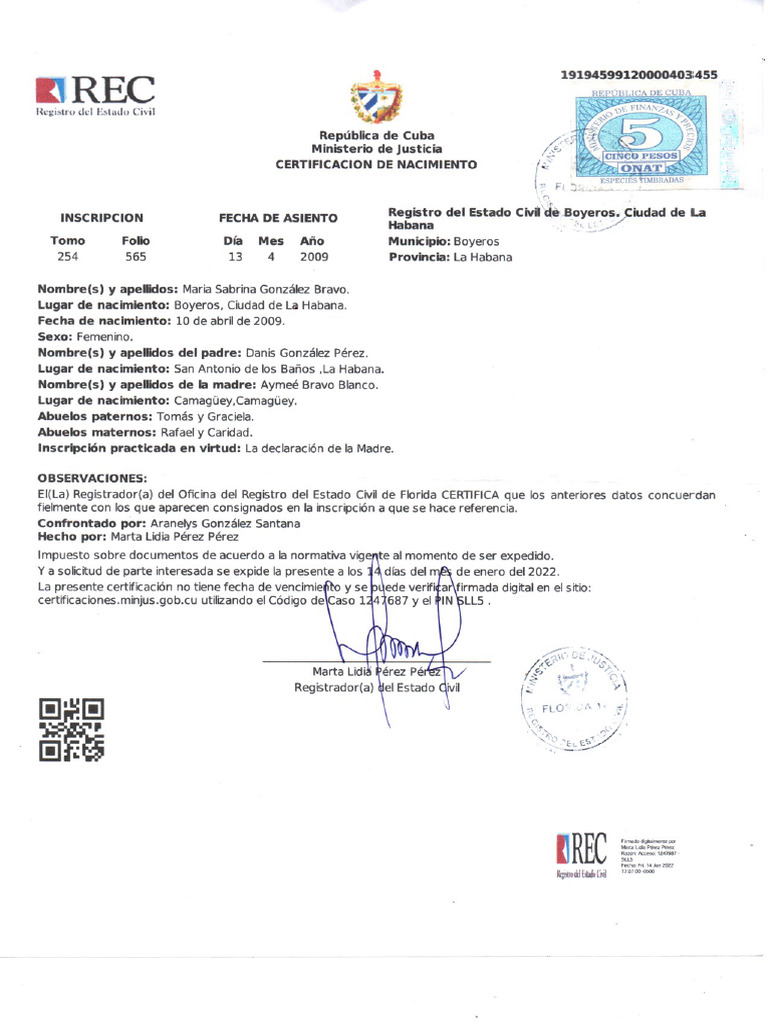Cert Maria Sab | PDF
