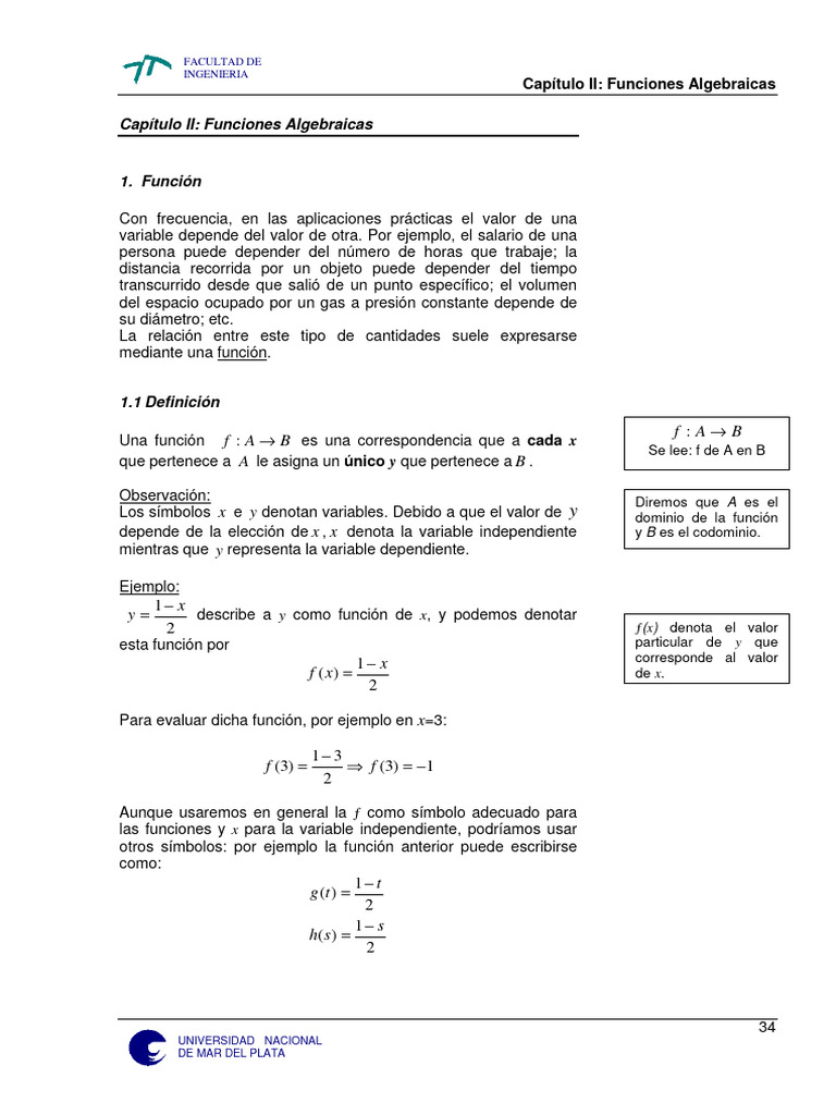 Capitulo 2 - Funciones Racionales | PDF | Pendiente | Función (Matemáticas)