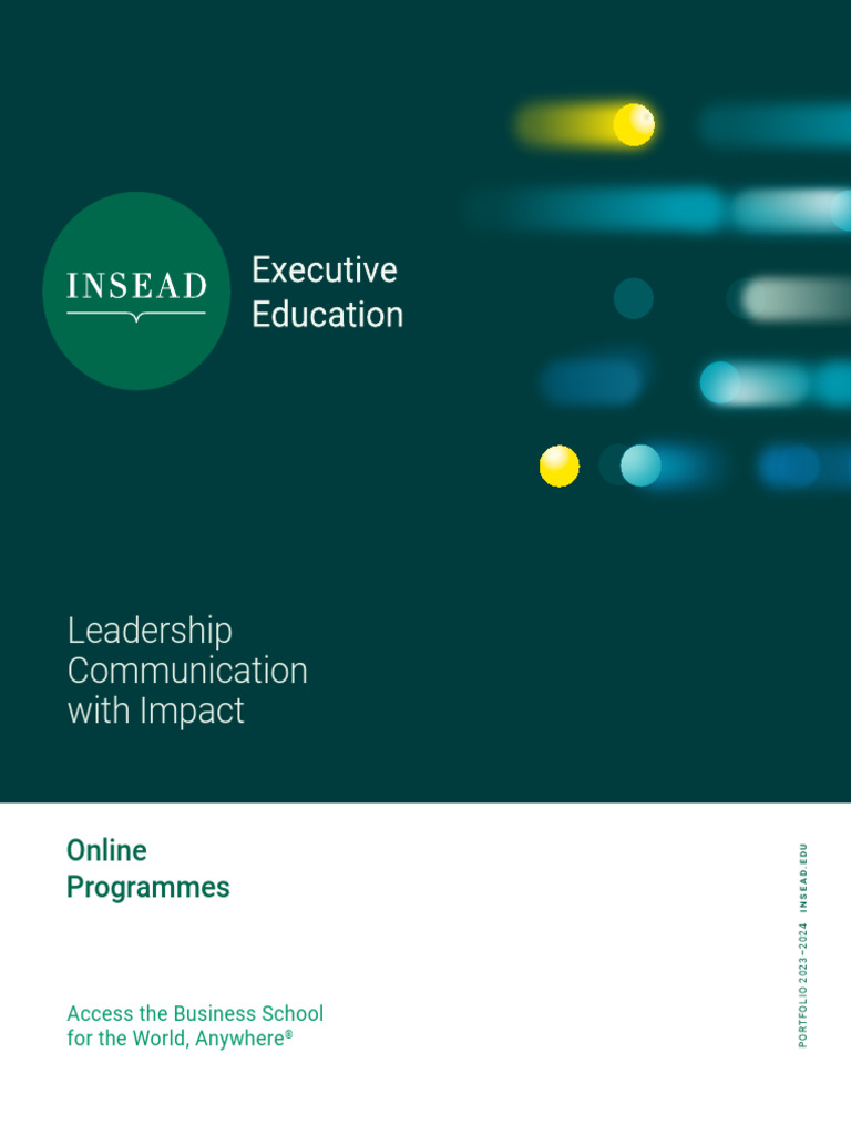 Leadership Communication With Impact - INSEAD | PDF | Communication | Leadership