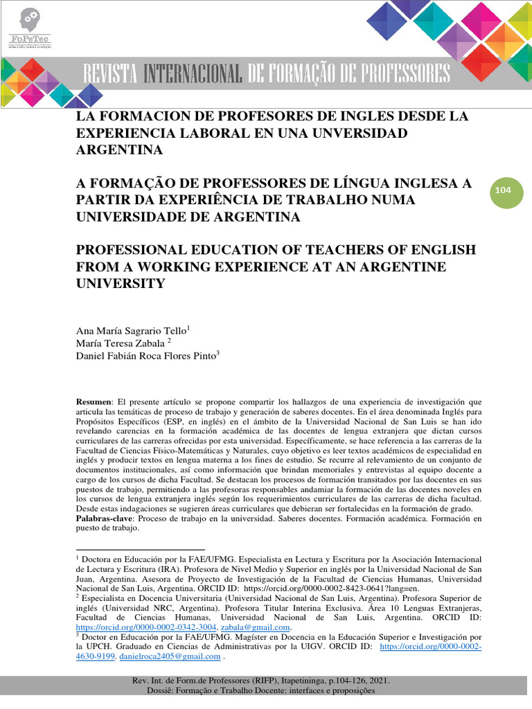 Texto +Ana+Tello Ok | PDF | Maestros | Enseñando