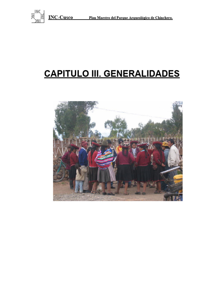 Cap III. Generalidades | PDF | Imperio Inca | Turismo