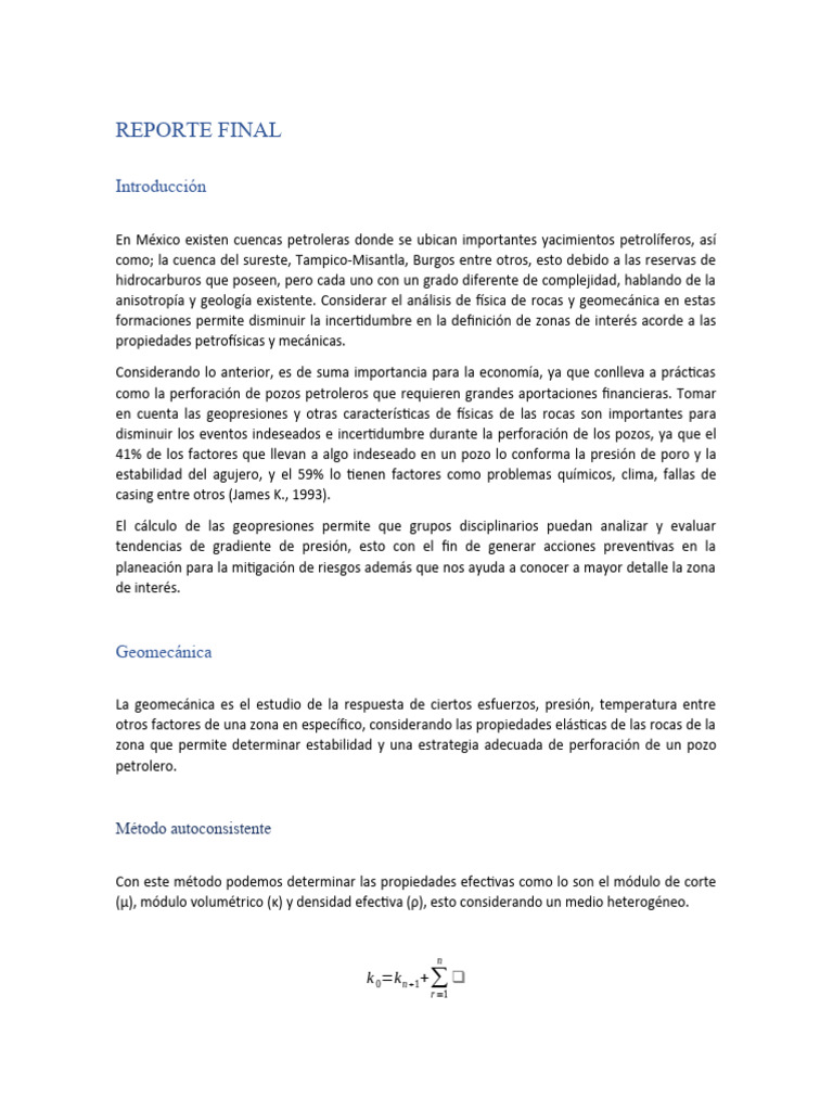 Reporte Final | PDF | Petróleo | Física Aplicada e Interdisciplinaria