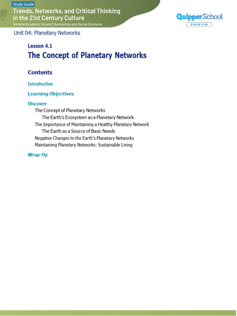 TNT 12 Q1 0401 SG The Concept of Planetary Networks F | PDF | Ecosystem ...