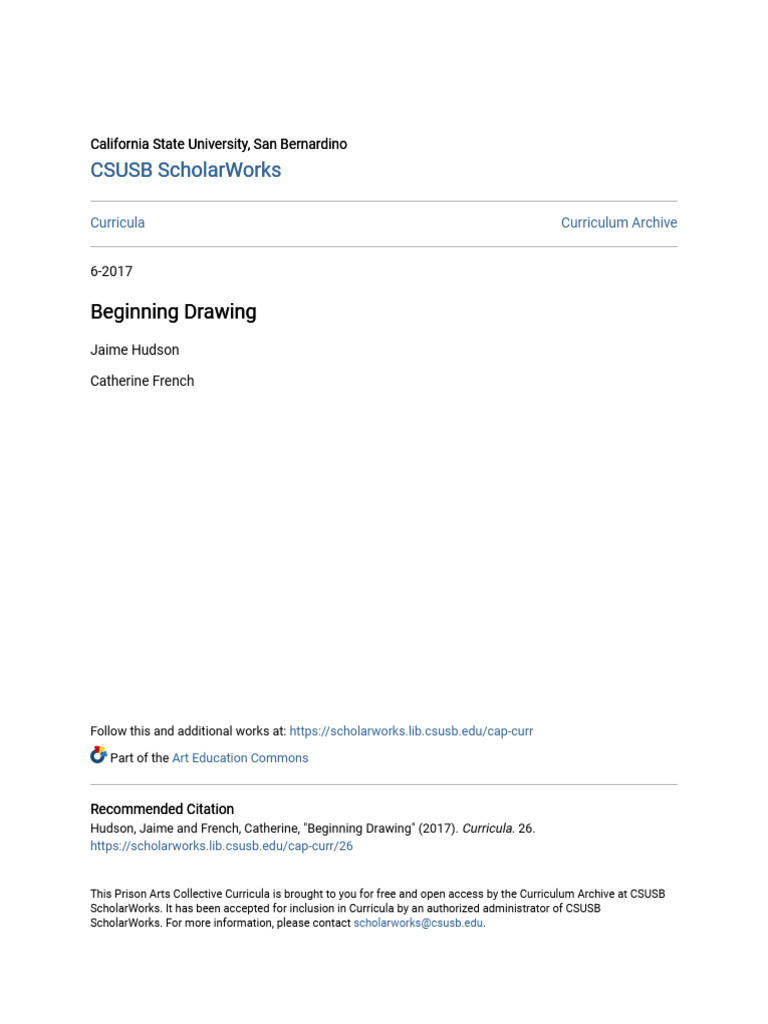 Beginning Drawing Curriculum Overview | PDF | Drawing | Shape