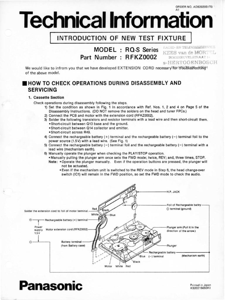 Panasonic Rq-S Series Si | PDF | Electrical Equipment | Electronics