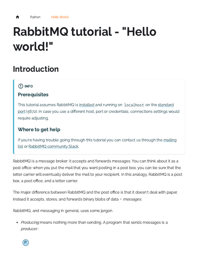 RabbitMQ Tutorial - Hello World! - RabbitMQ | Download Free PDF | Information Technology ...