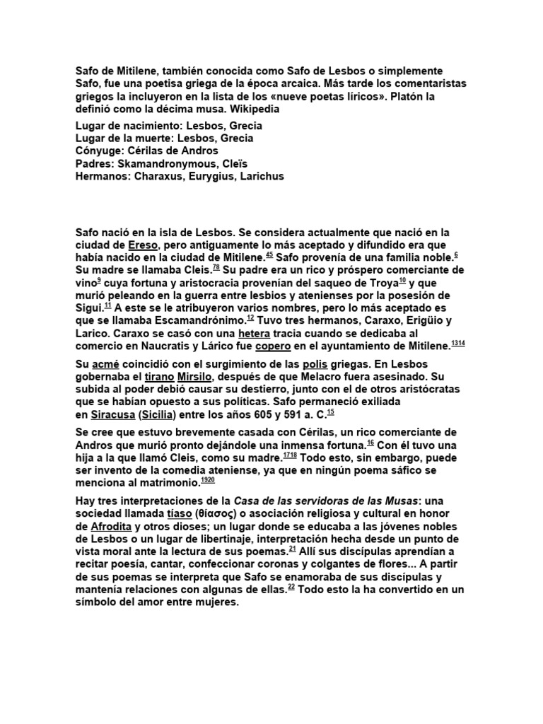 Safo de Mitilene | PDF