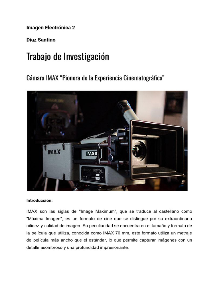 Camara IMAX | PDF | Cine | Vídeo