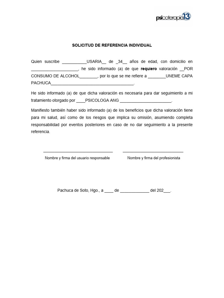 4.solicitud de Referencia Individual | PDF