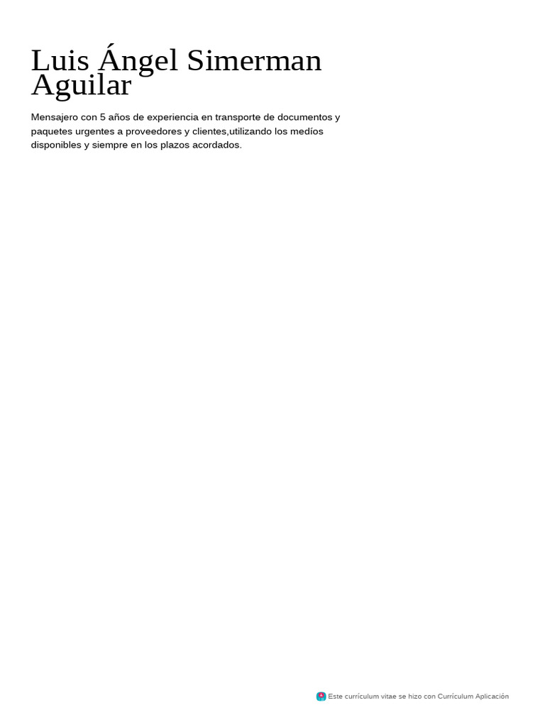 Currículum Vitae Angel | PDF