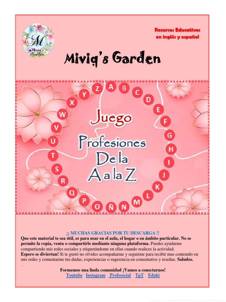 14 Pasapalabra Profesiones Madres | PDF