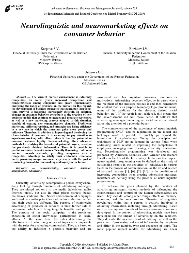 Neurolinguistic and Neuromarketing Effects On Consumer Behavior | Download Free PDF | Neuro ...