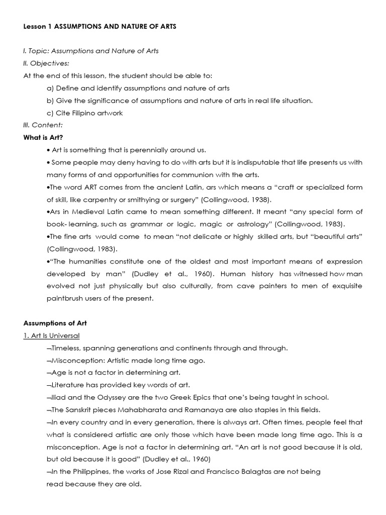 Lesson 1 - 2 ART APP | PDF | Experience | Liberal Arts Education